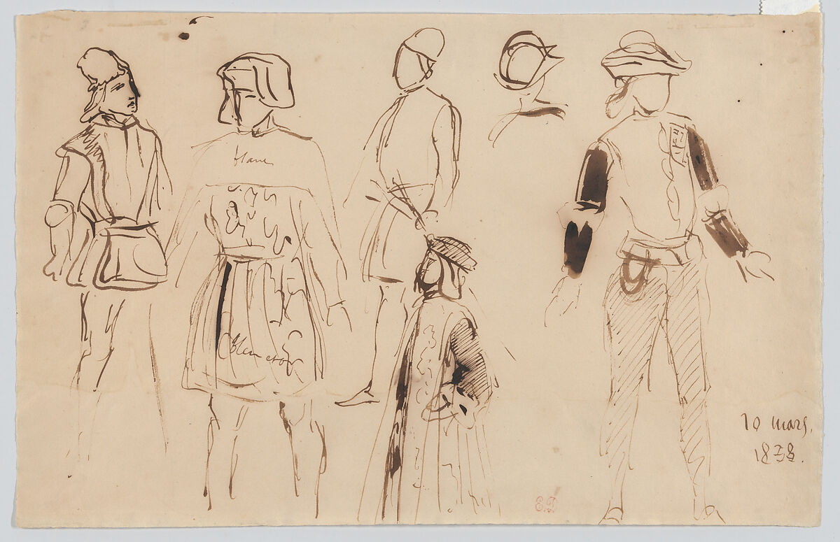 Eugène Delacroix - Six Costume Studies for "Goetz von Berlichingen ...