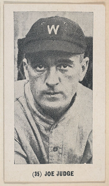 Joe Judge from the Baseball Players photo series (W502) - The ...