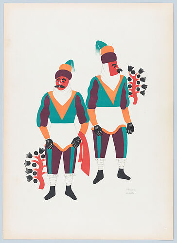 Carlos Mérida | Two dancing men in costume from Huixquilucan at the ...