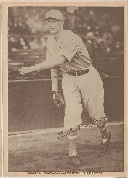Robert M. Grove, Pitcher, Philadelphia Athletics, Baseball trade card ...