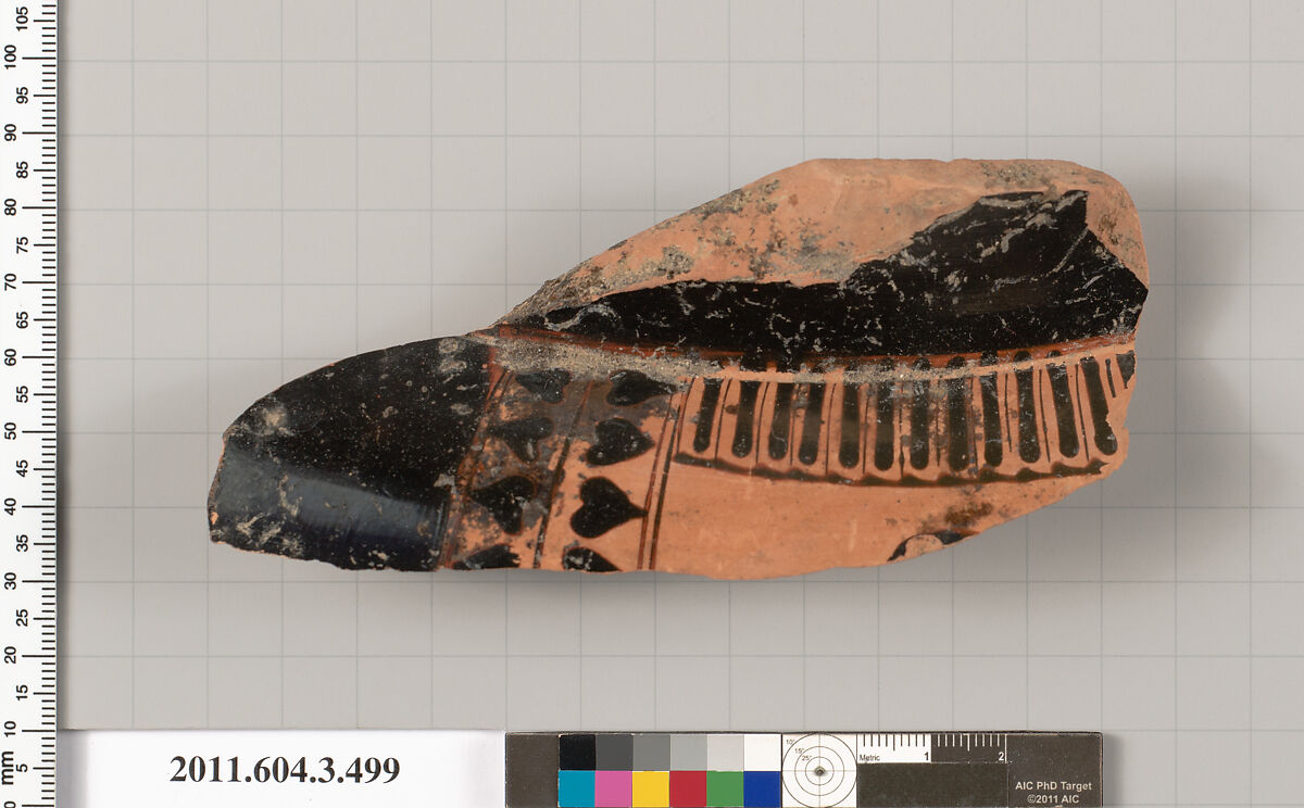 Terracotta fragment of a column-krater (bowl for mixing wine and water ...