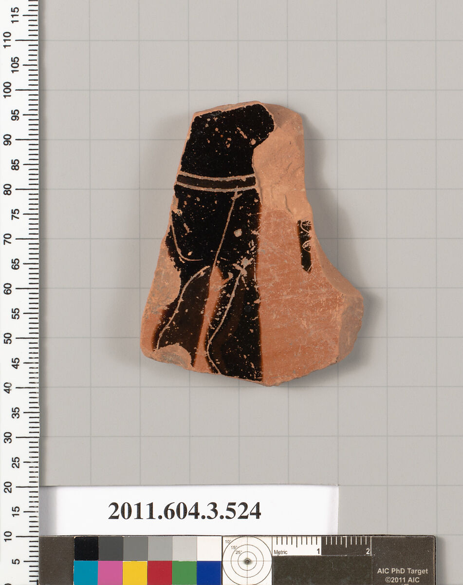 Terracotta fragment of a column-krater (bowl for mixing wine and water ...