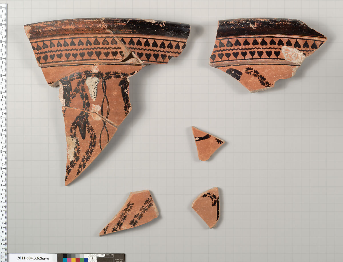 Terracotta fragments of a calyx-krater (bowl for mixing wine and water ...