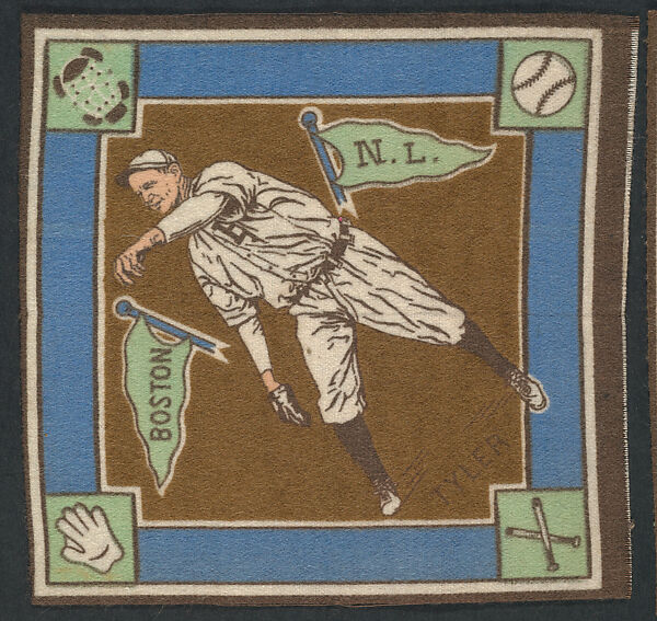 Lefty Tyler, Boston, National League from Baseball Players Felt Blanket ...