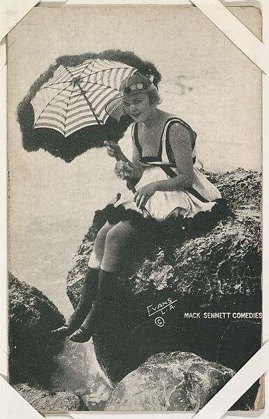 Bathing Beauty With Striped Parasol From Mack Sennett Comedies Arcade