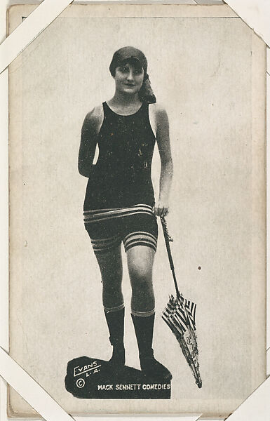 Bathing Beauty With Parasol Blank Background From Mack Sennett