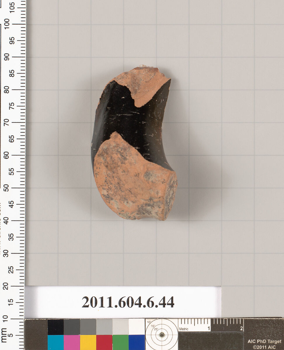 Terracotta fragment of an undetermined shape - Greek, Attic - Archaic ...