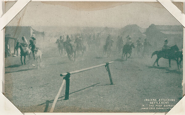 Indians attacking settlement in "The Pony Express" from Western Stars ...