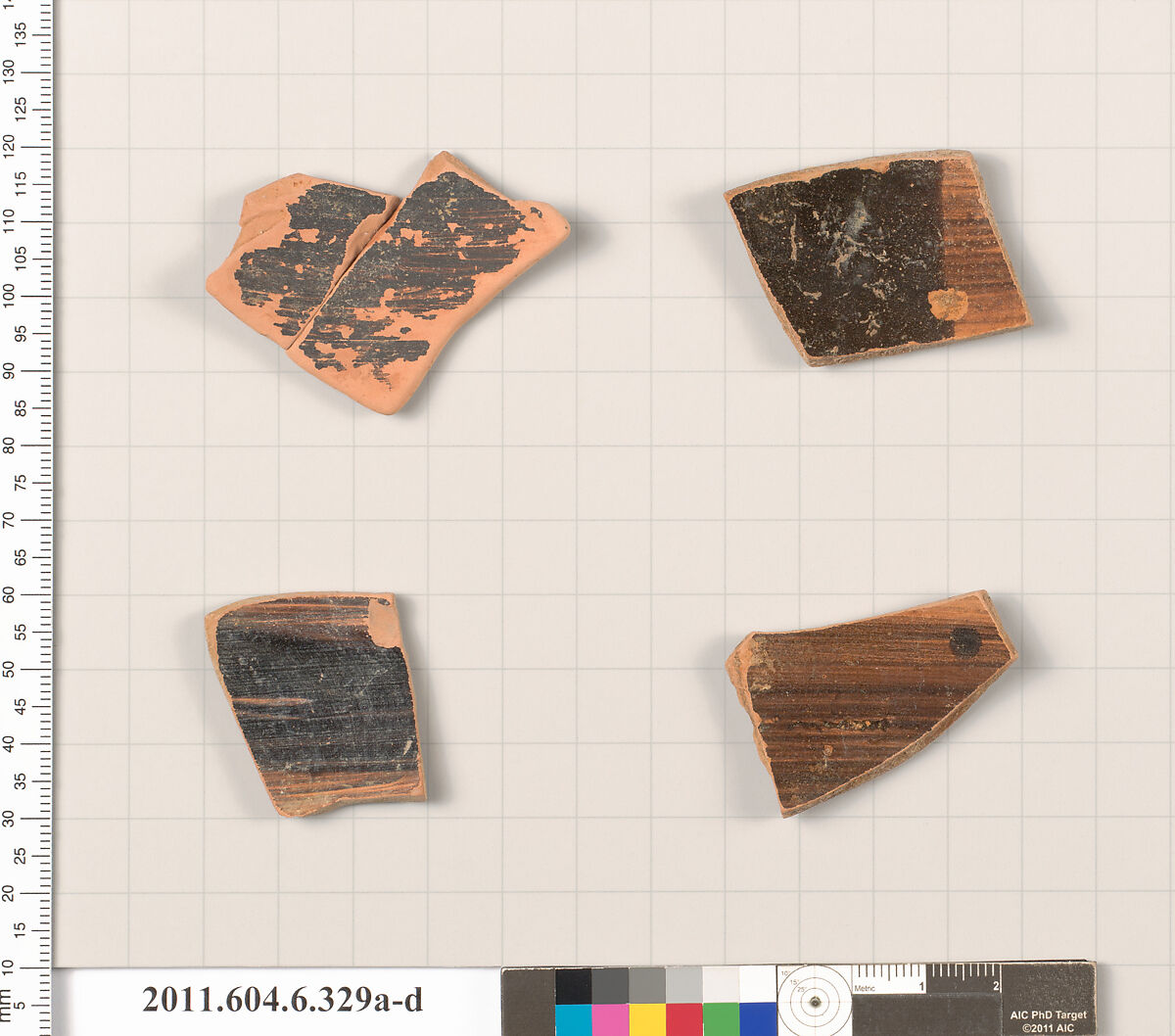 Terracotta fragments of unidentified shapes - Greek, Attic - Archaic ...