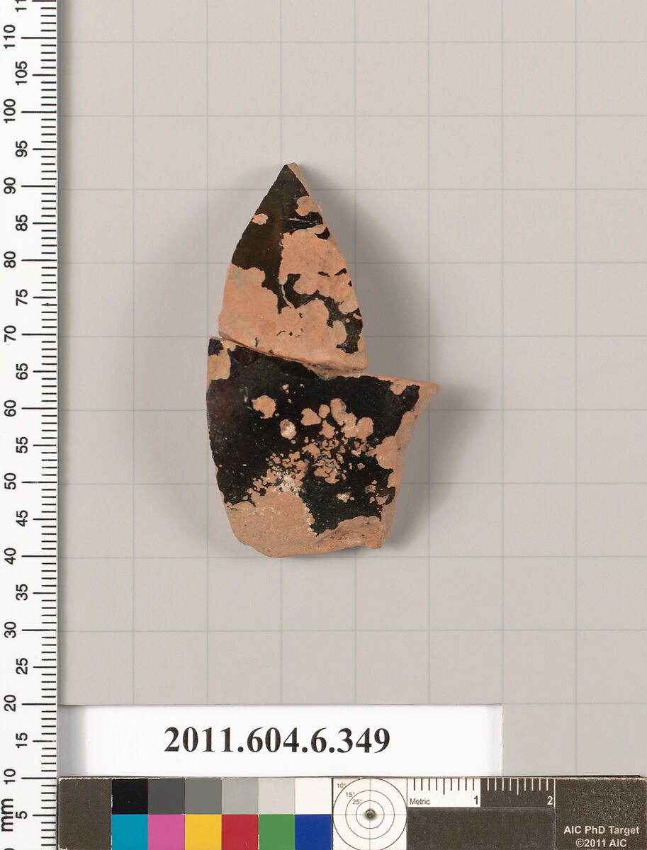 Terracotta fragment of a closed shape - Greek, Attic - Archaic ...