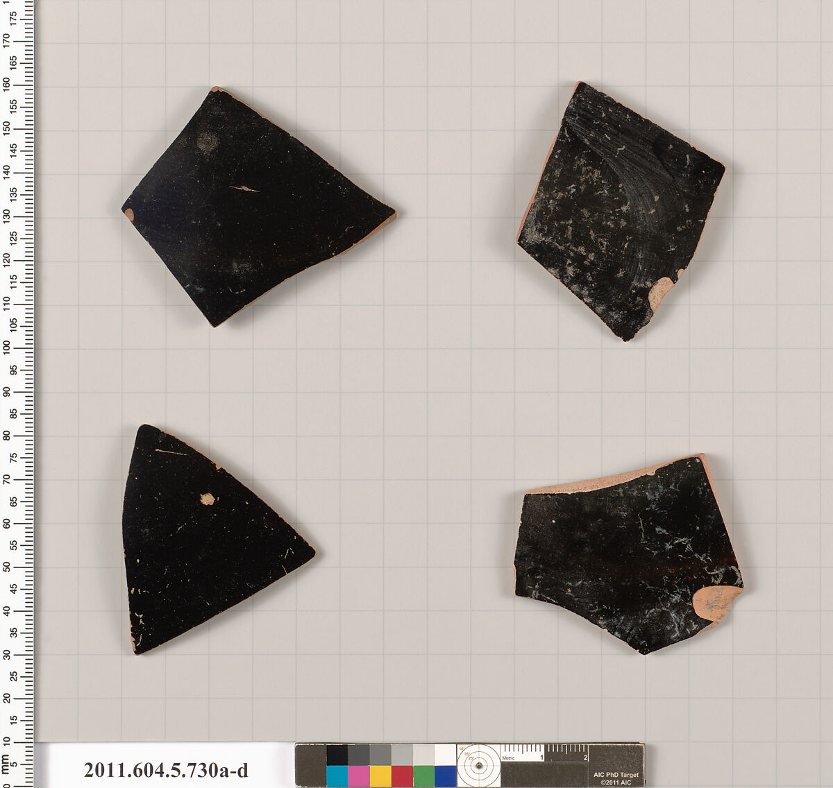 Terracotta fragments of kylikes (drinking cups) - Greek, Attic ...