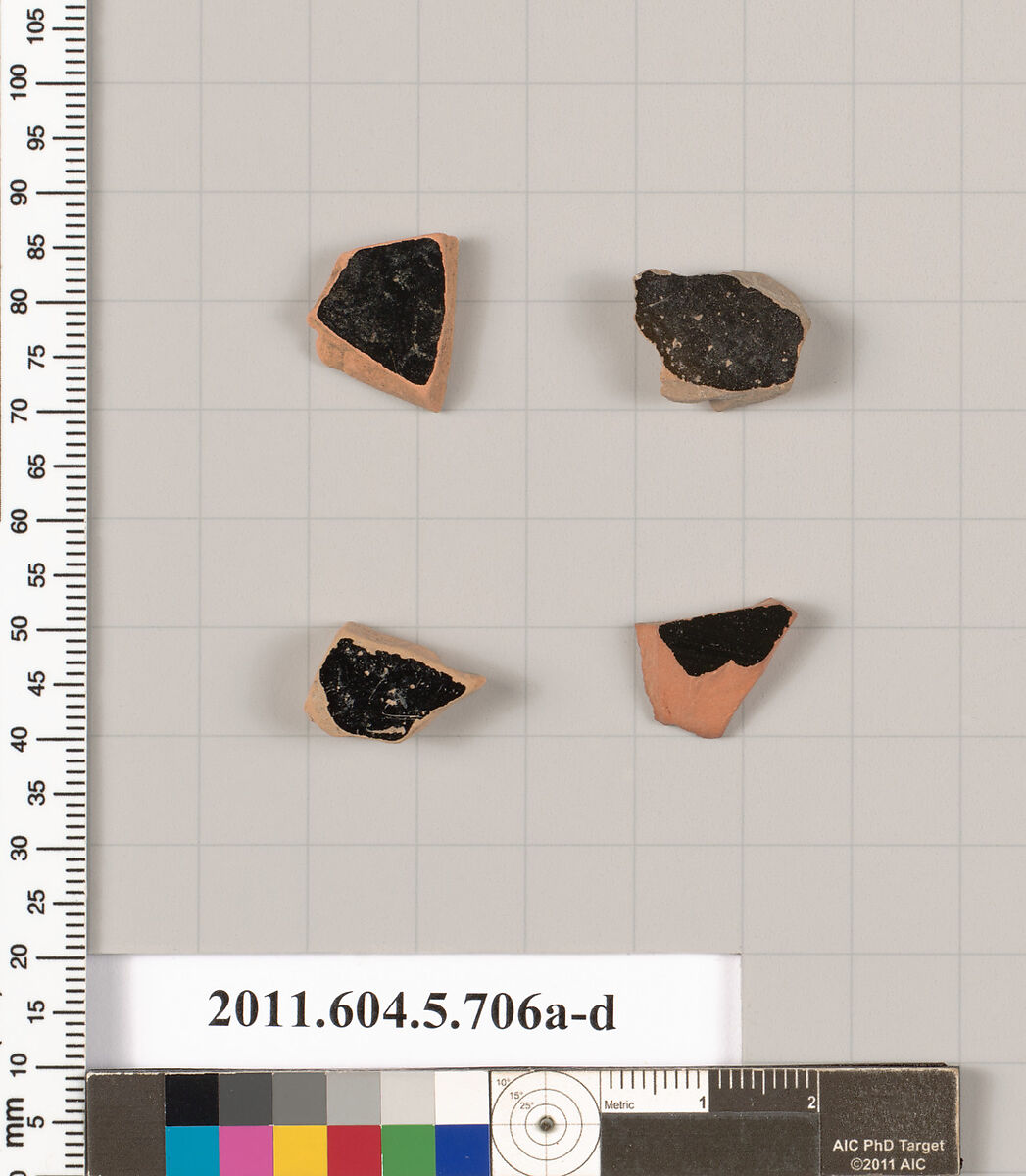 Terracotta fragments of kylikes (drinking cups) - Greek, Attic ...
