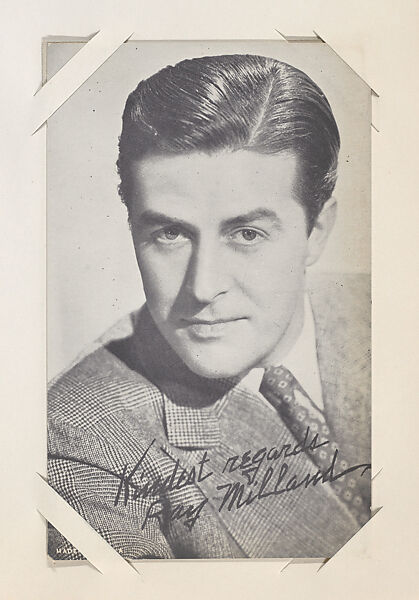 Ray Milland from Movie Stars Exhibit Cards series (W401) - The ...